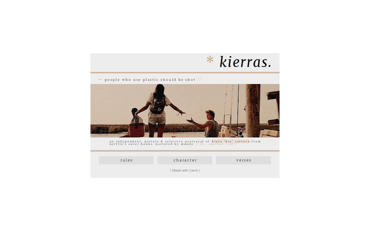 𝐤𝐢𝐚𝐫𝐚 𝐜𝐚𝐫𝐫𝐞𝐫𝐚 — 𝒌𝒊𝒆𝒓𝒓𝒂𝒔